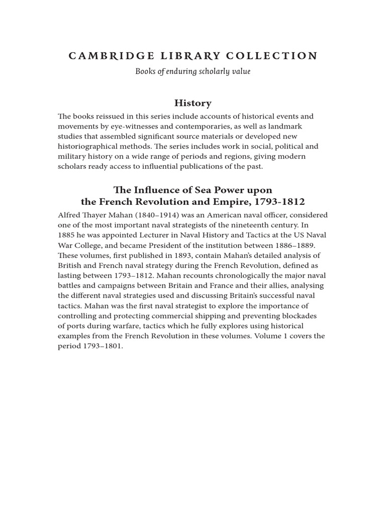Cambridge Library Collection: History | PDF | Alfred Thayer Mahan ...