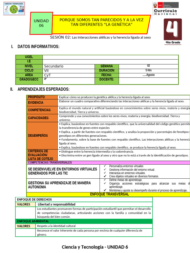 B-4º Ses Act 2-Cyt-und 6 | PDF | Alelo | Herencia