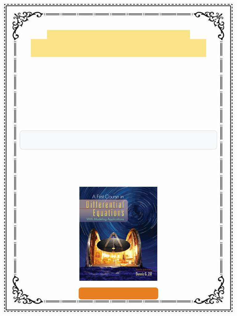 A First Course in Differential Equations with Modeling Applications 9th ...