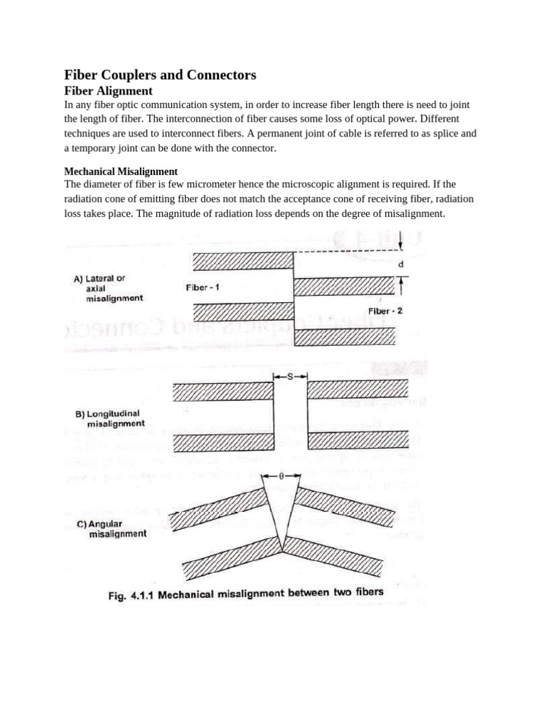 Fiber Couplers and Connectors Explained | PDF | Optical Fiber ...
