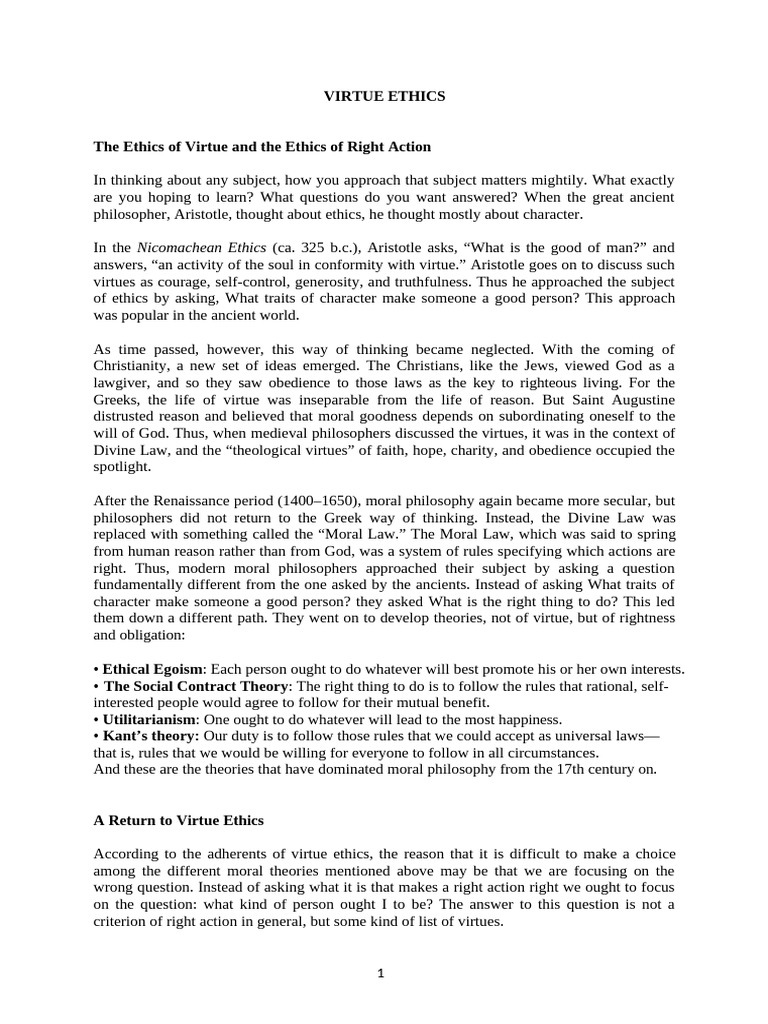 Understanding Virtue Ethics Today | PDF | Virtue Ethics | Virtue