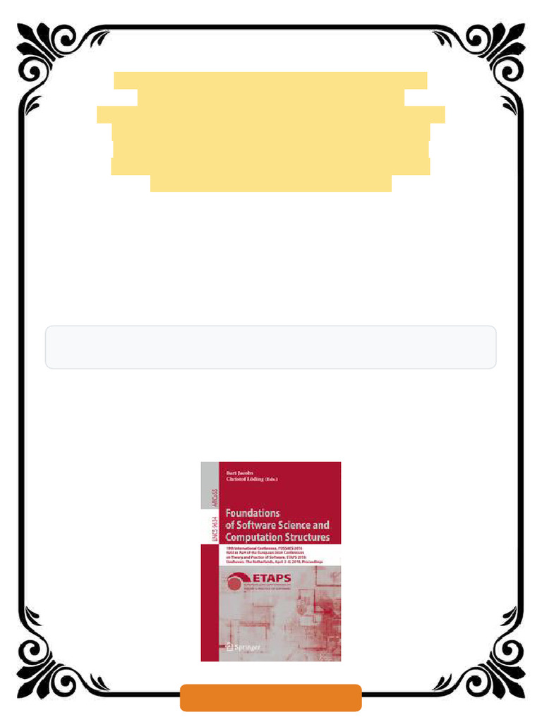 Foundations of Software Science and Computation Structures 19th International Conference FOSSACS ...