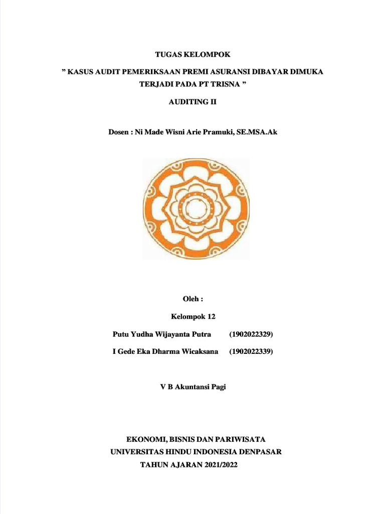 PDF Kelompok 12 Audit II Kasus Terkait Dengan Audit Biaya Dibayar ...