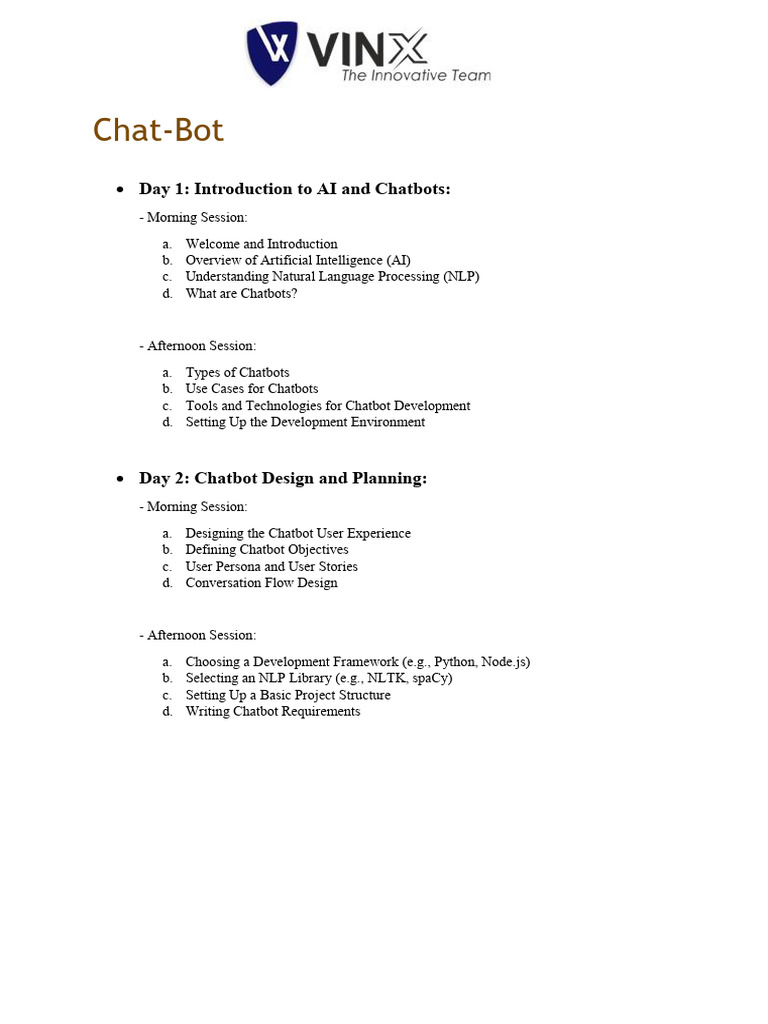 Chatbot Development Workshop Guide | PDF