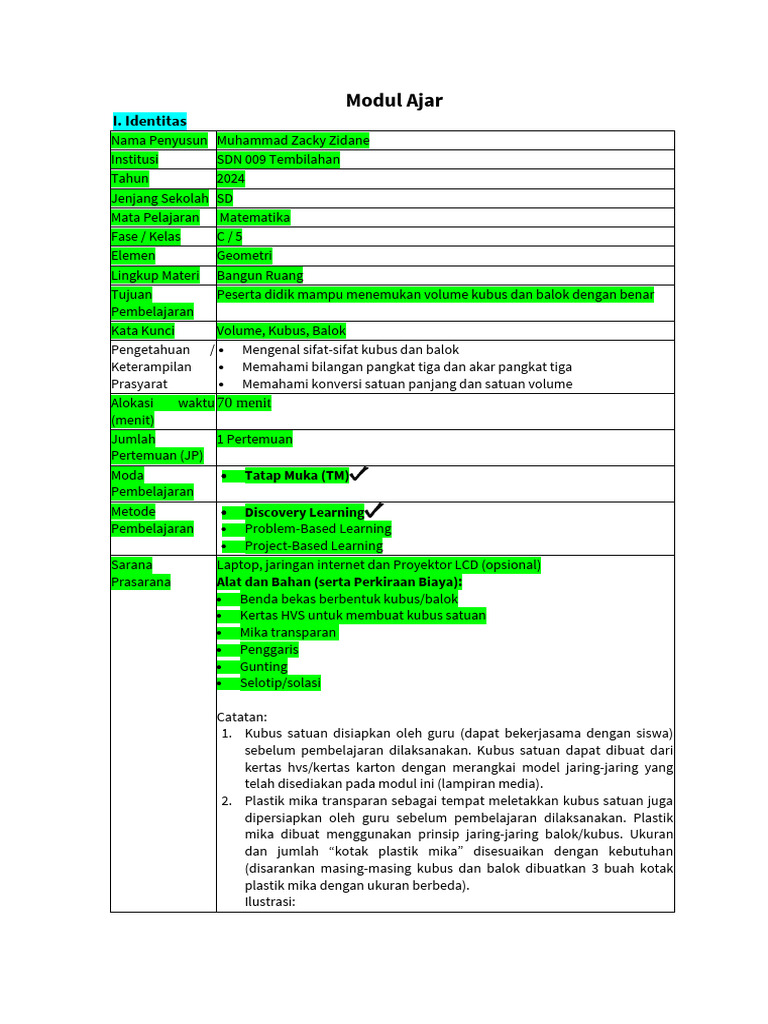 Muhammad Zacky Zidane Volume Kelas V | PDF