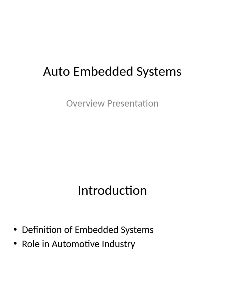 Auto Embedded Systems Presentation | PDF