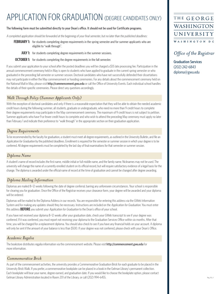 Application For Graduation | PDF | Academic Degree | Academia