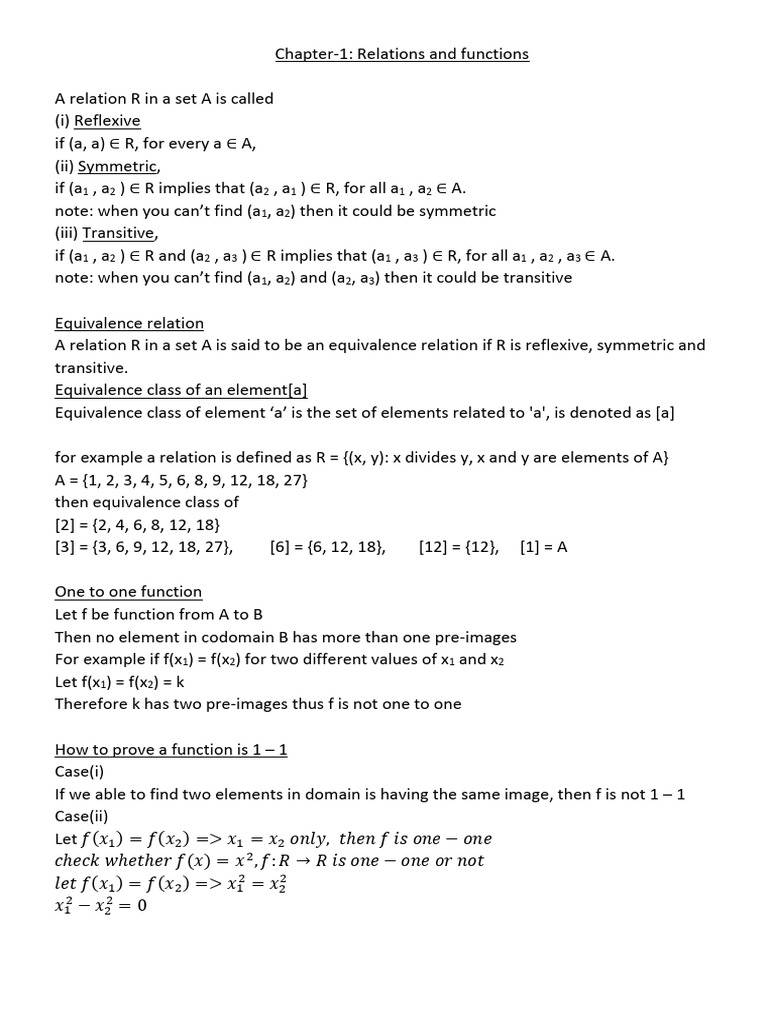 Relations, Functions, and Matrices Guide | PDF | Matrix (Mathematics ...