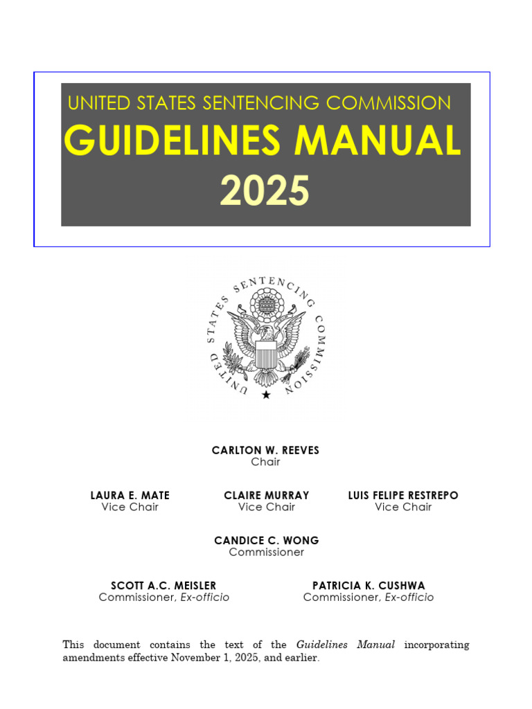 2025 Guidelines Manual | PDF | United States V. Booker | United States ...