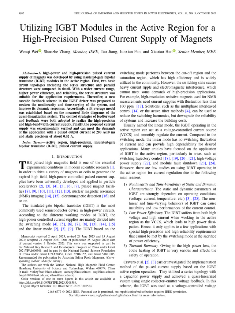 High-Precision IGBT Pulsed Current Supply | PDF | Electrical ...