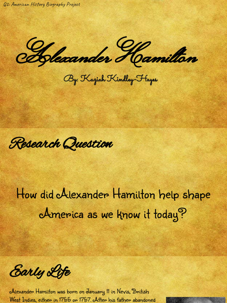 Q2 - American History Biography Project - Alexander Hamilton | PDF ...