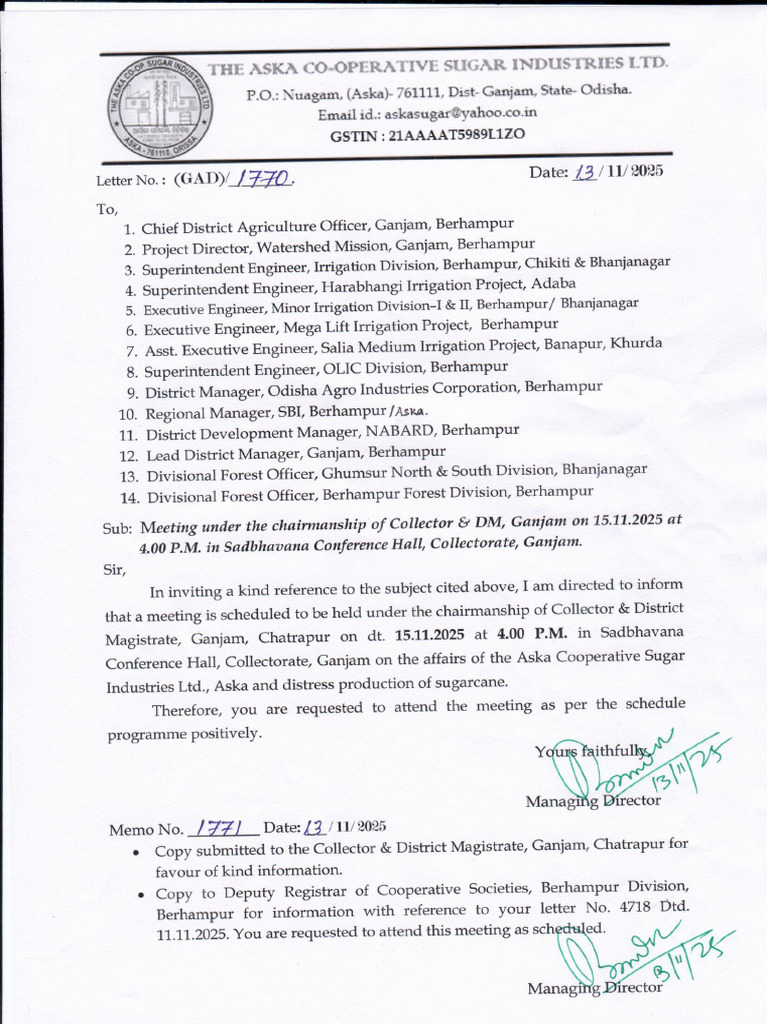 Meeting at Collectorate | PDF