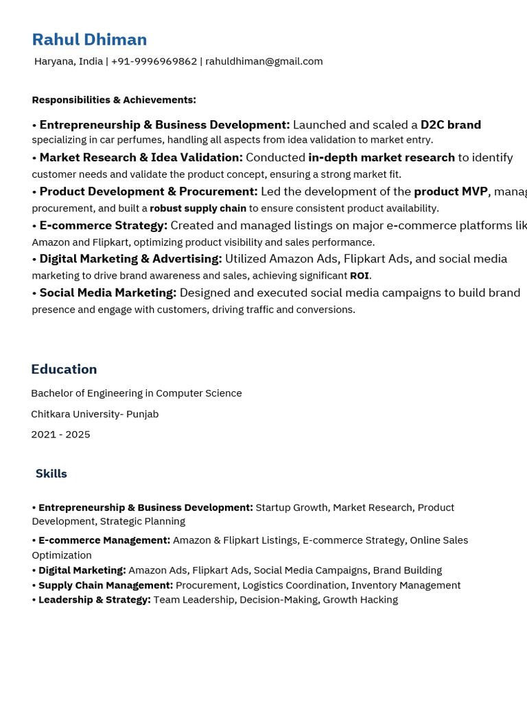 Rahul Dhiman PDF | PDF