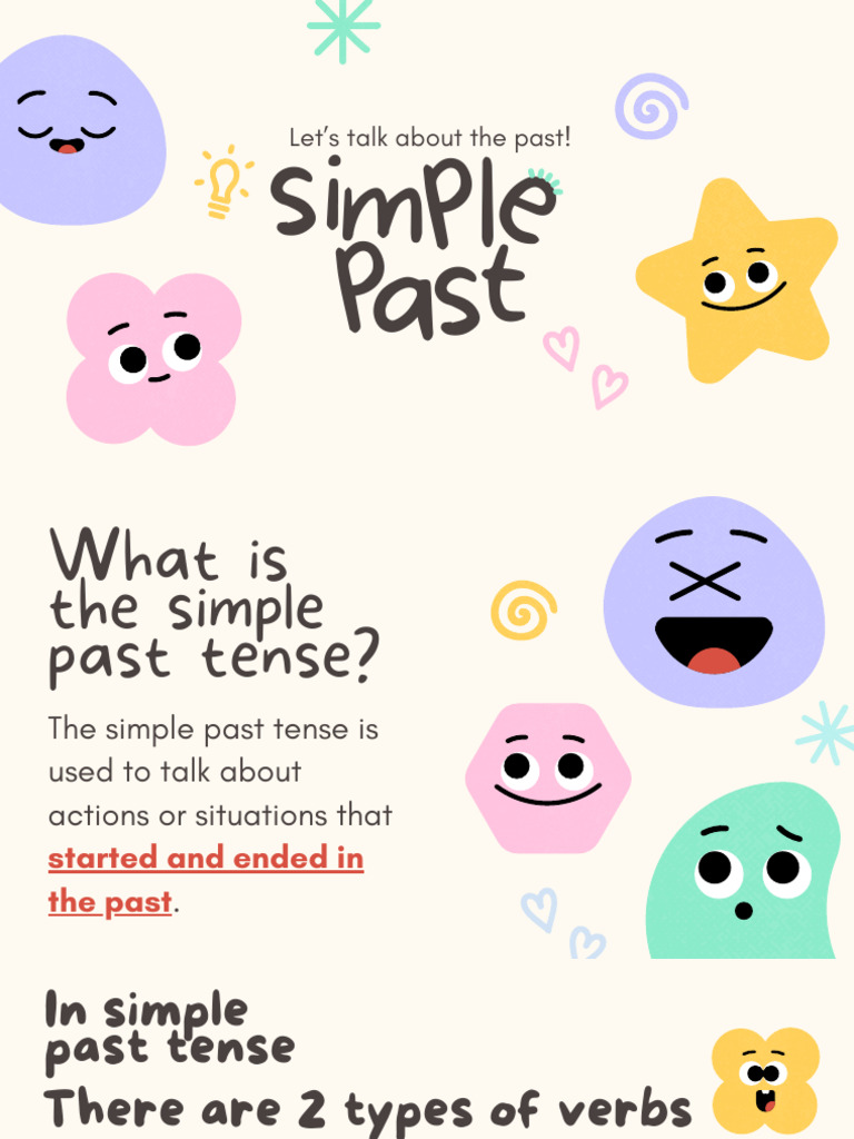 Simple Past Presentation in Colorful Cute Style | PDF | Verb | Language ...