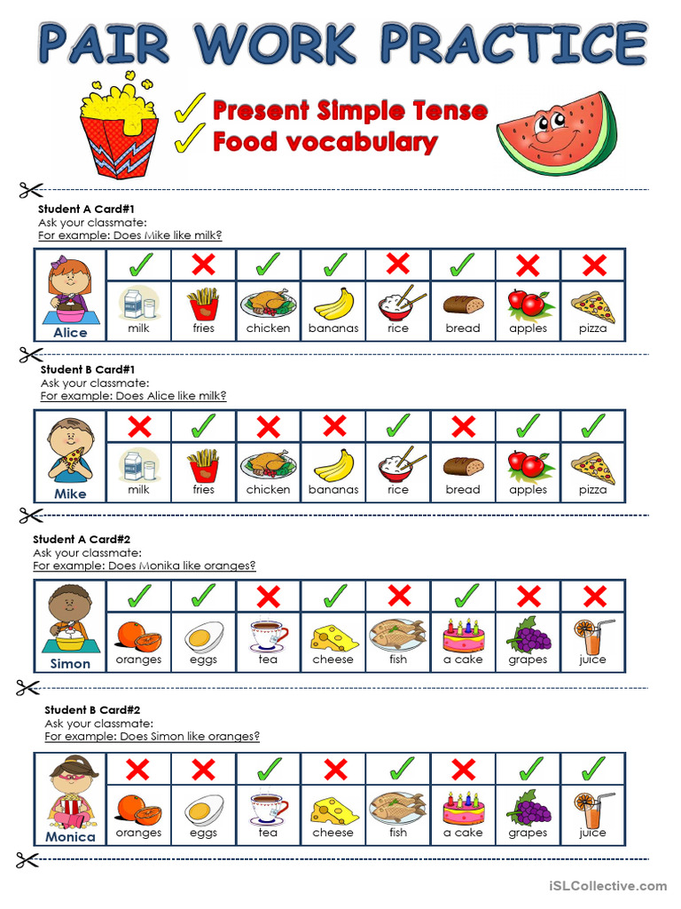 Classmate Food Preference Questions | PDF
