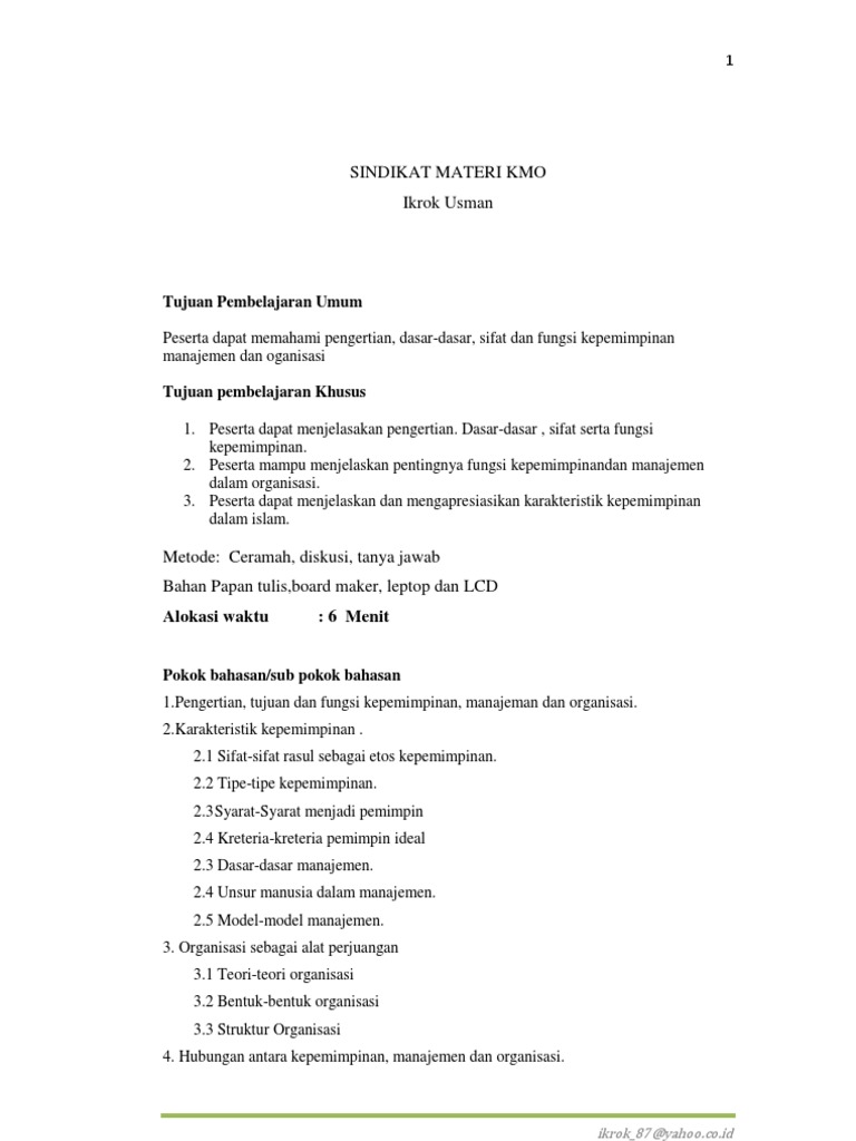 Sindikat Materi Kmo Q | PDF