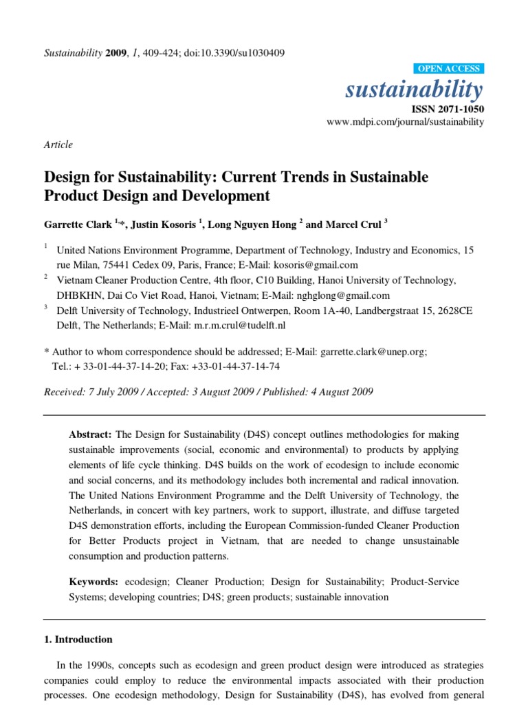Design For Sustainability | PDF | Sustainability | Innovation
