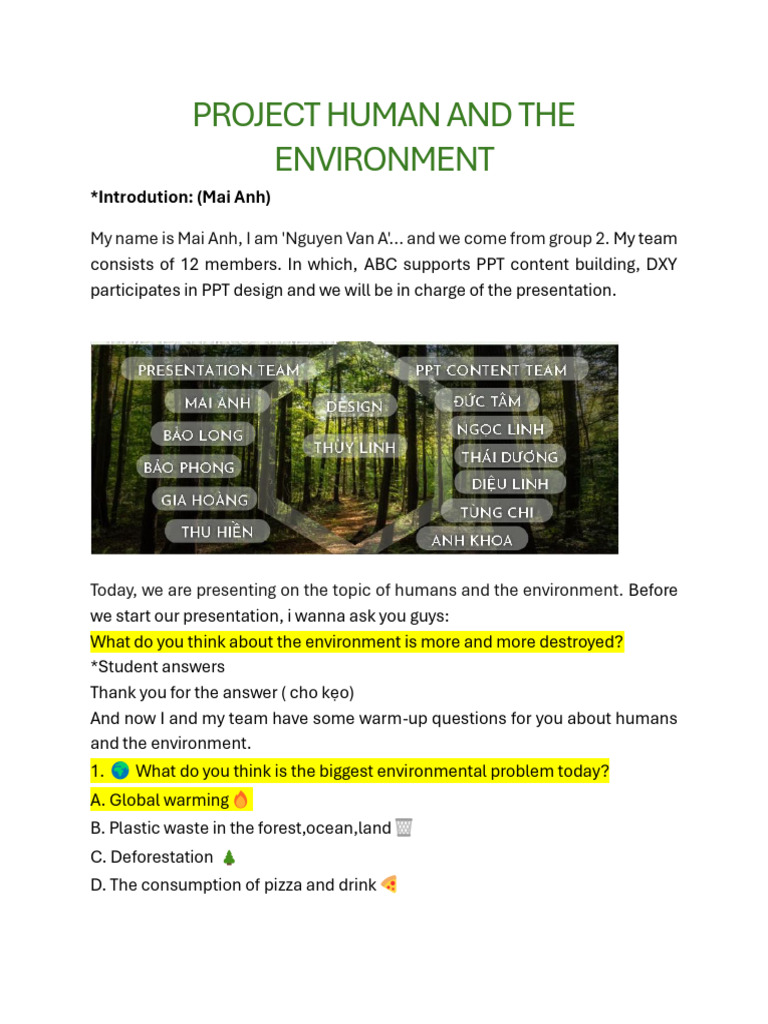 Humans and Environmental Impact Overview | PDF | Climate Change | Pollution