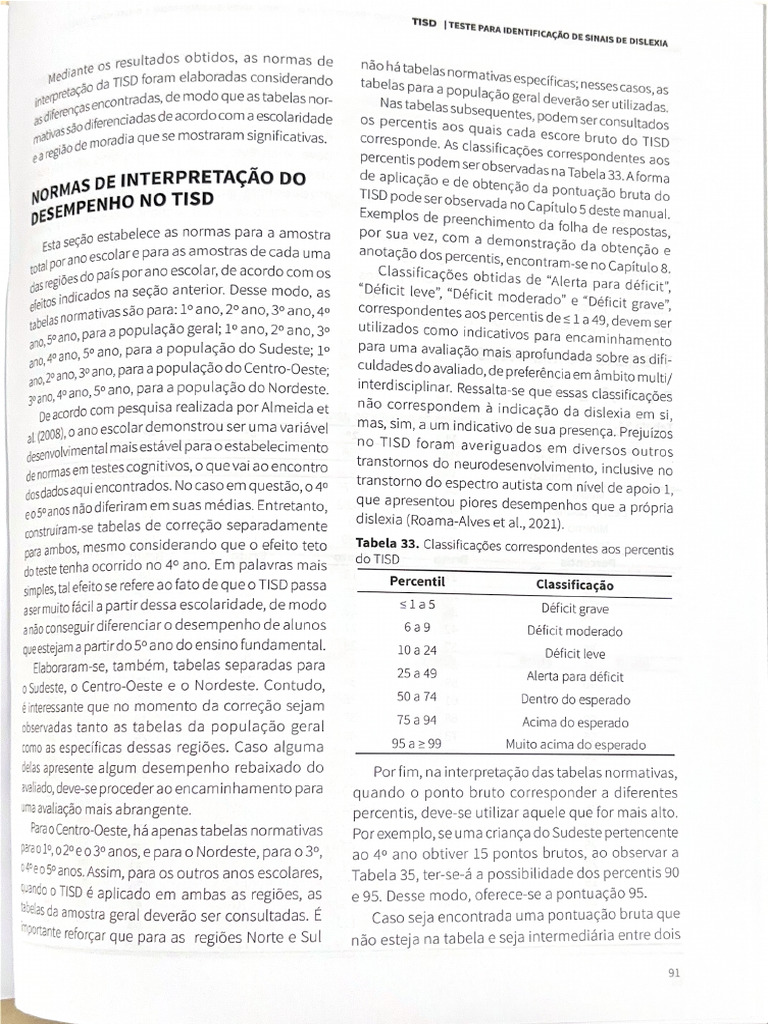 Tabelas Tisd | PDF