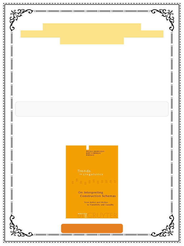On Interpreting Construction Schemas Nicole Delbecque all chapters in ...