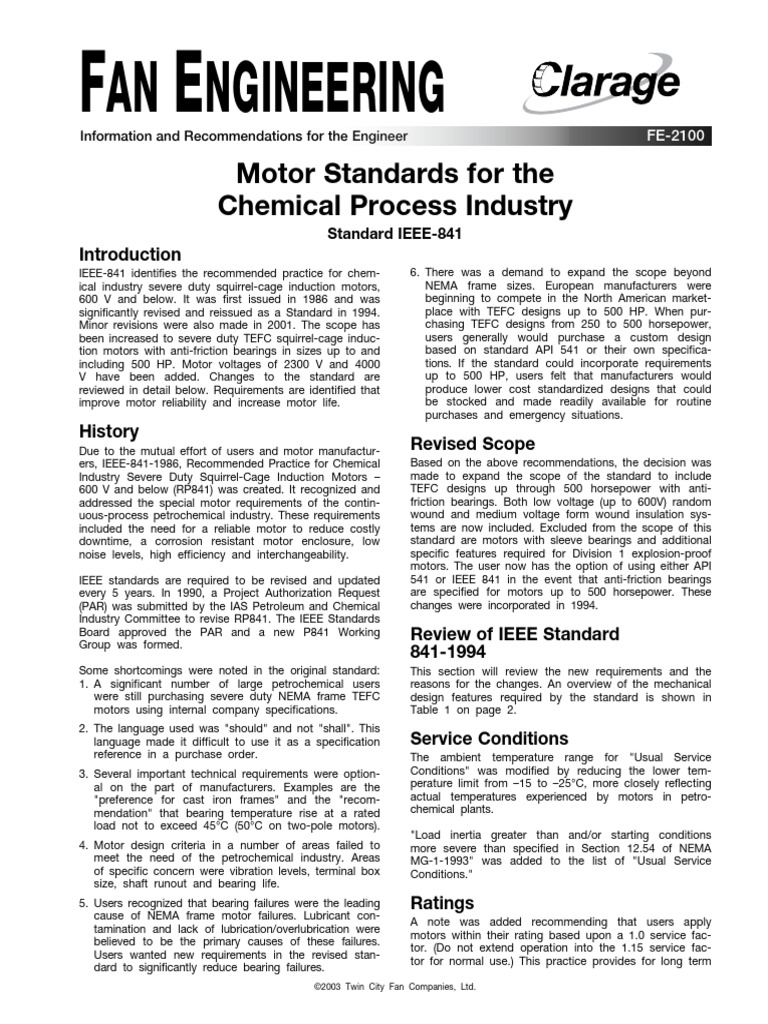 IEEE-841 Standard for Induction Motors | PDF | Electric Motor | Bearing ...