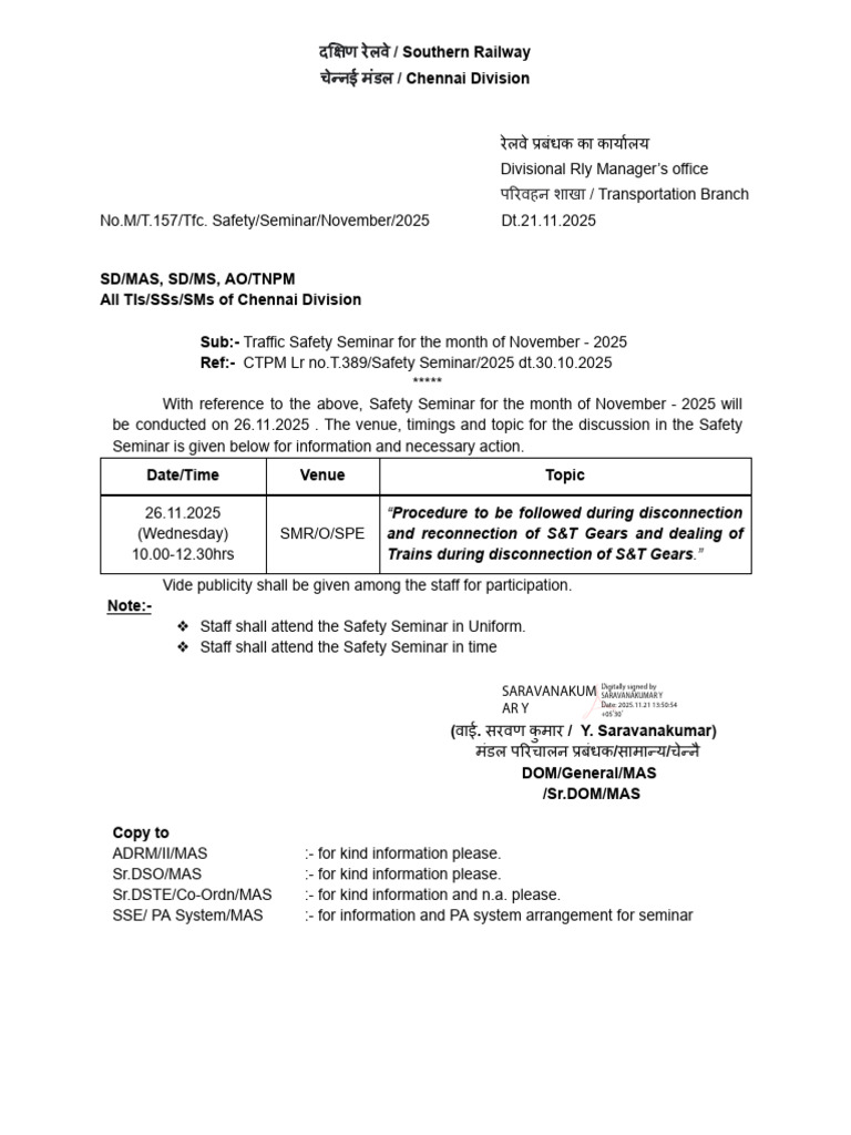 Safety Seminar Notification | PDF