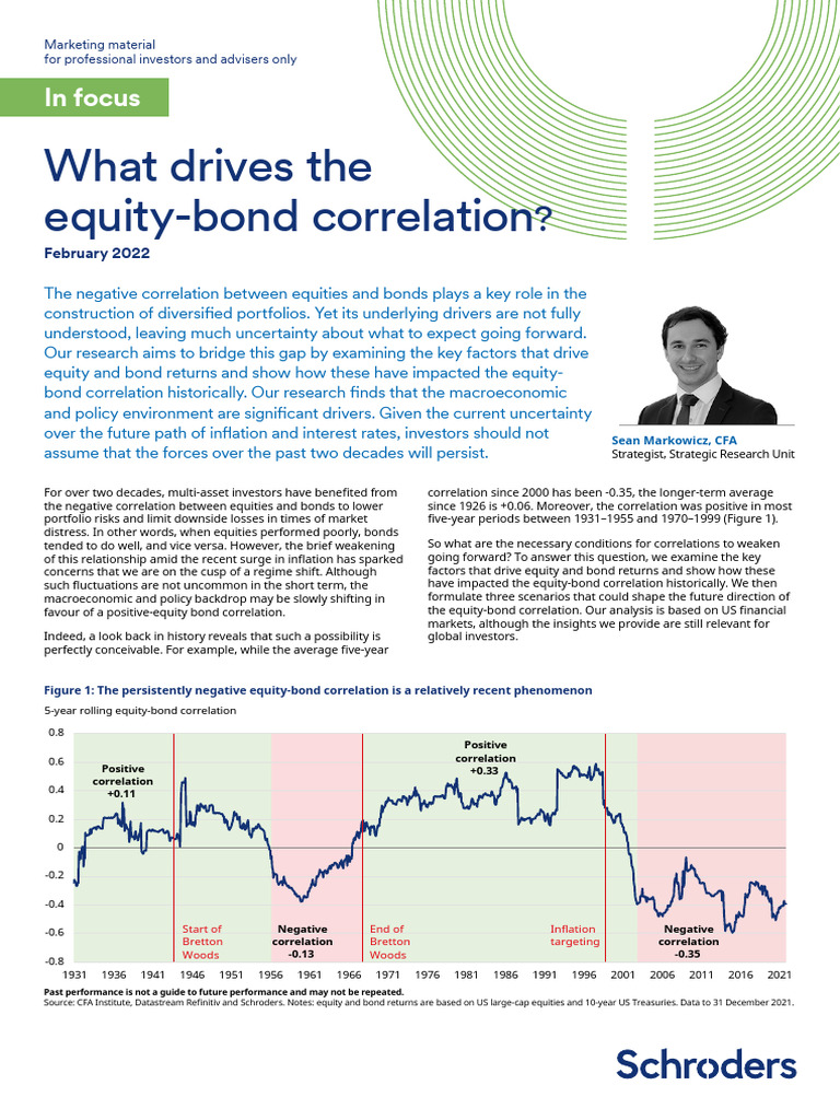 What Drives The Equity Bond Correlation | PDF | Cost Of Living | Inflation