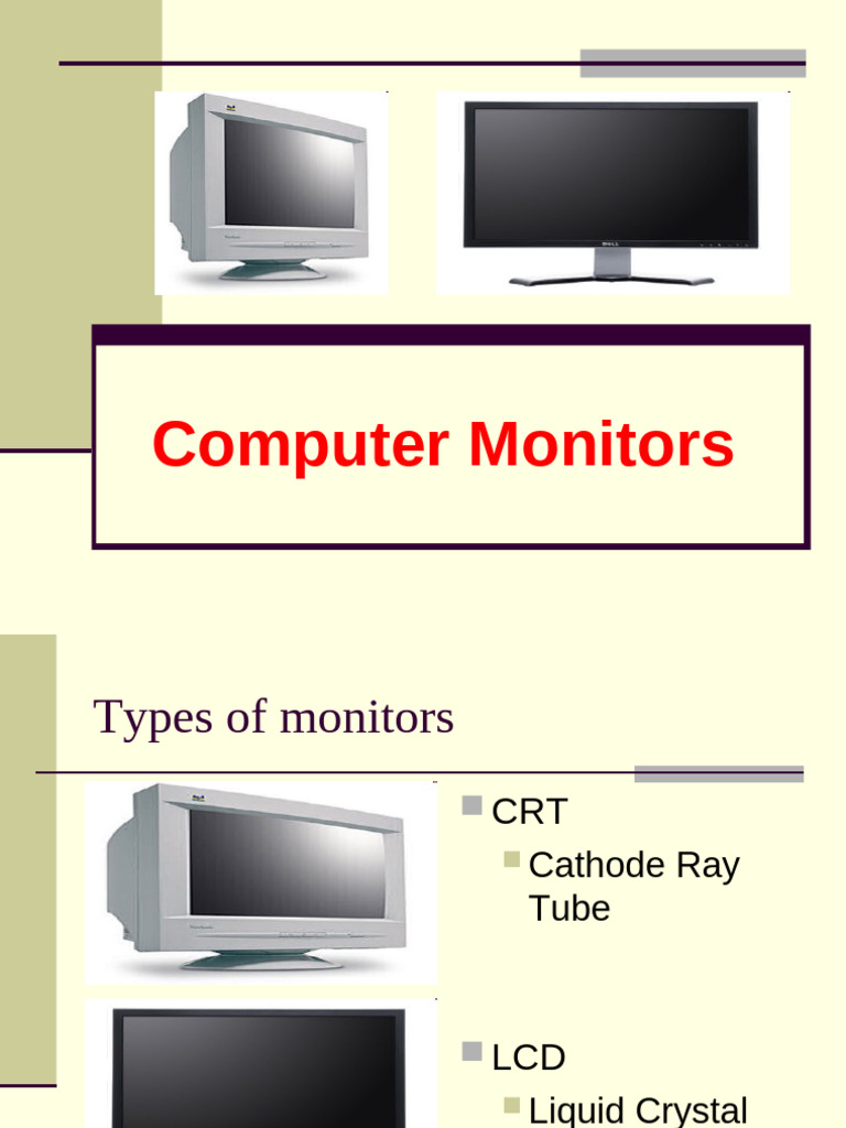 Types and Features of Computer Monitors | PDF | Computer Monitor ...