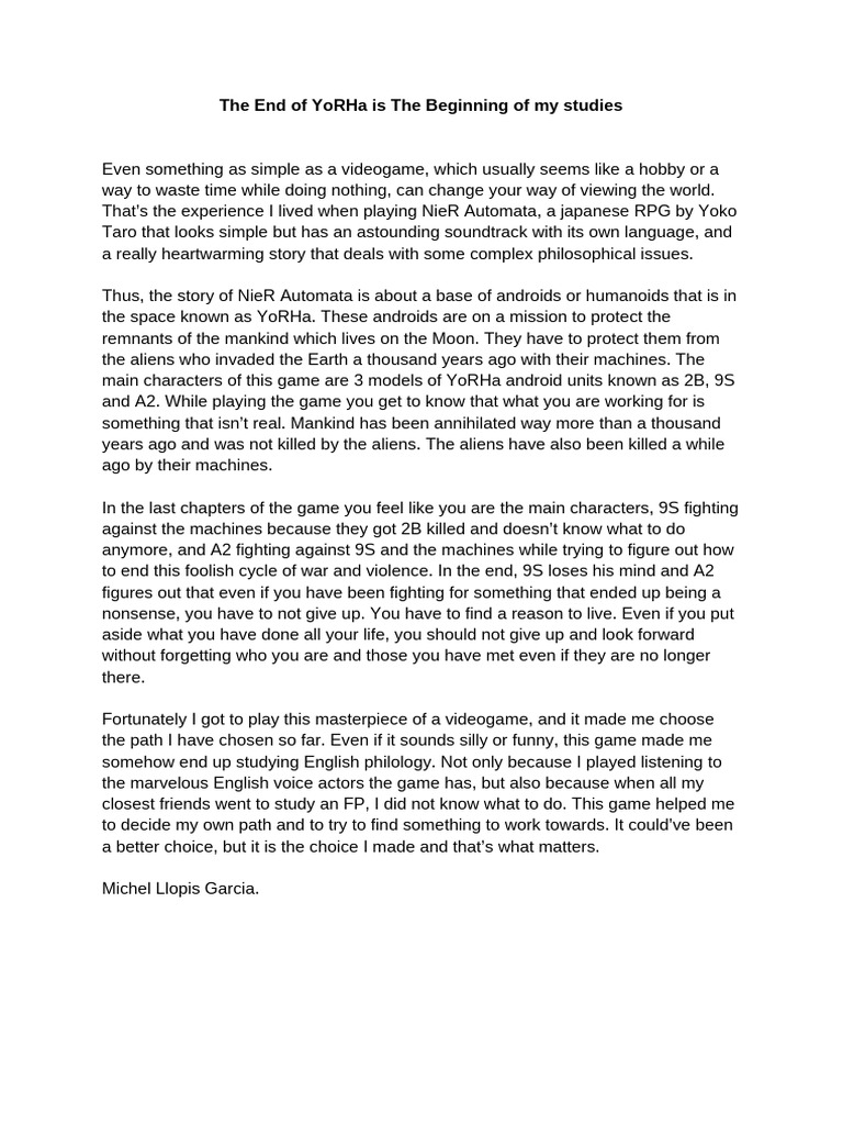 Personal Writing Michel | PDF