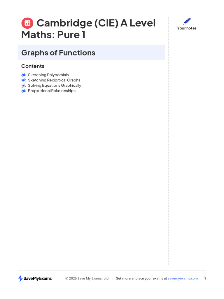 A Level Maths: Graphs and Functions Guide | PDF | Asymptote | Polynomial