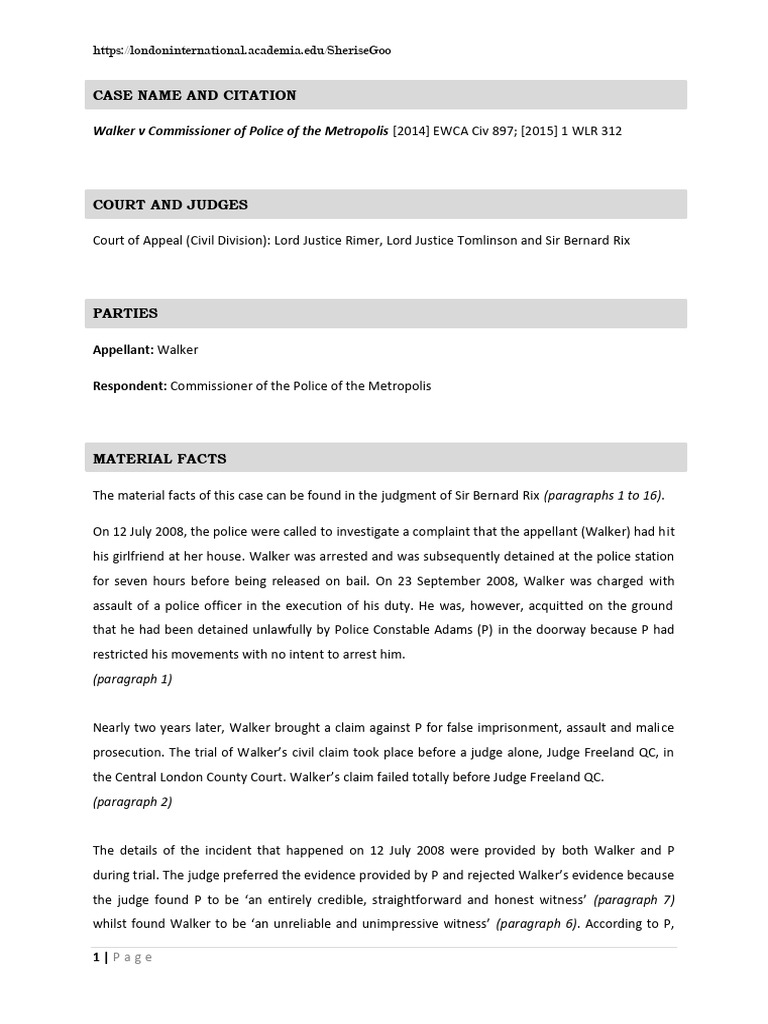 Sample Legal System and Method Case Note-87589143 | PDF | Arrest | Judge