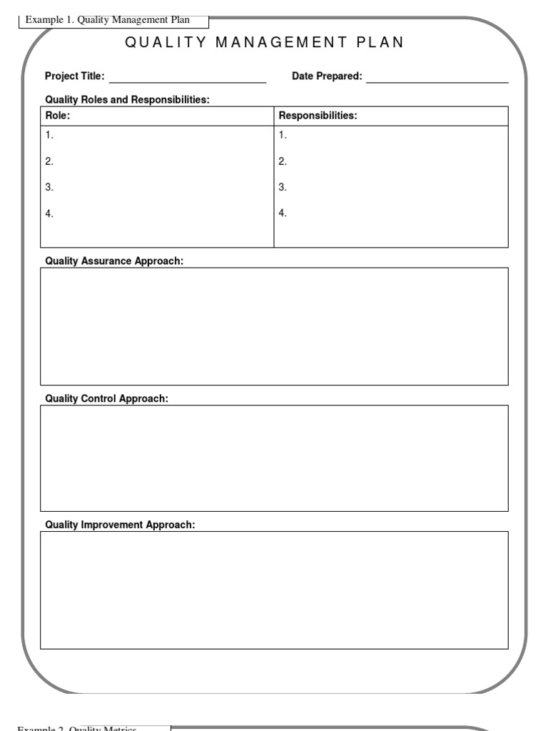 Quality Management Examples (Some Examples Ommited Due To Their Size ...