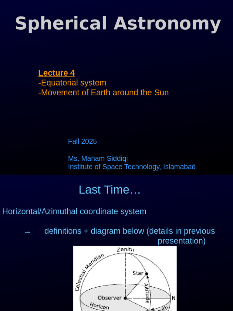 Lecture4 SA Fall 2025 | PDF | Equator | Latitude