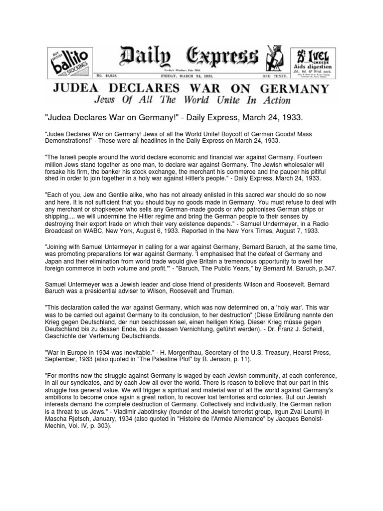 3743372 Judea Declares War on Germany 1933 | Jews | Germany