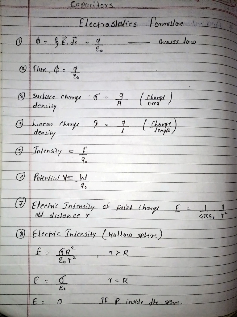 Electric Density and Charge Formulas | PDF