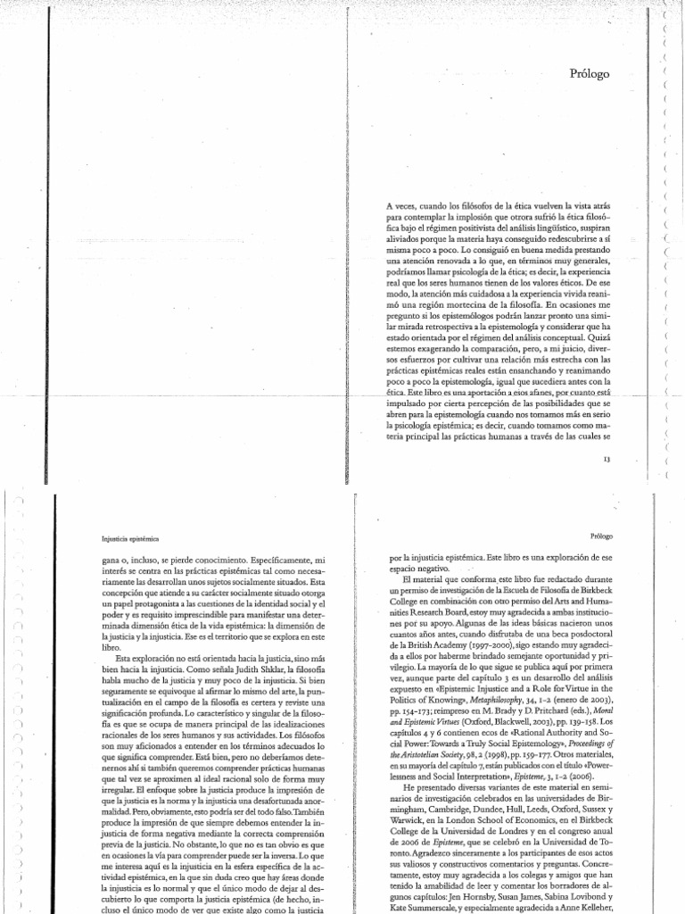 Miranda Fricker Injusticia Epistemica Herder 2017 2007 PDF 1 70-6-50 | PDF