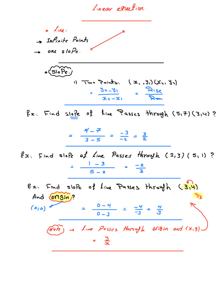 Slope and Equation of Lines Guide | PDF | Equations | Mathematical Objects