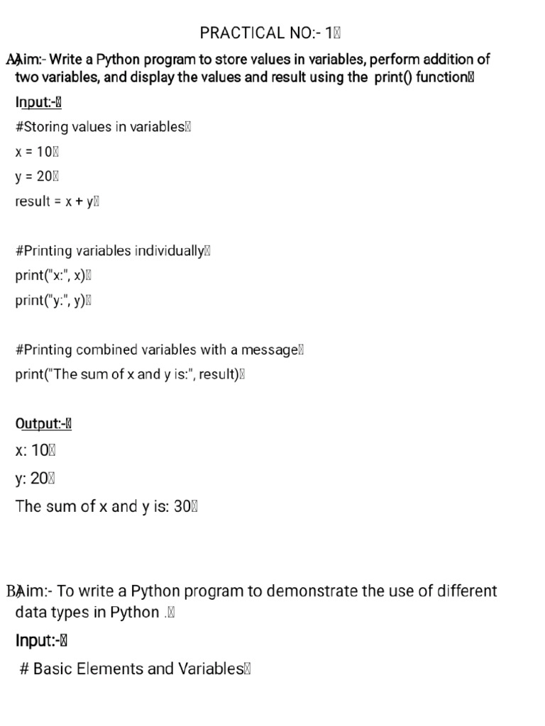 python mod1 practical | PDF
