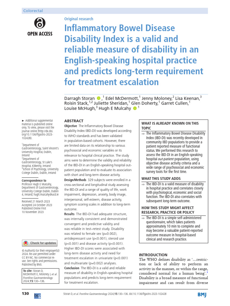 Ibd Di Interpretation | PDF | Inflammatory Bowel Disease | Validity ...