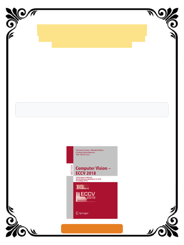 Computer Vision ECCV 2018 15th European Conference Munich Germany ...