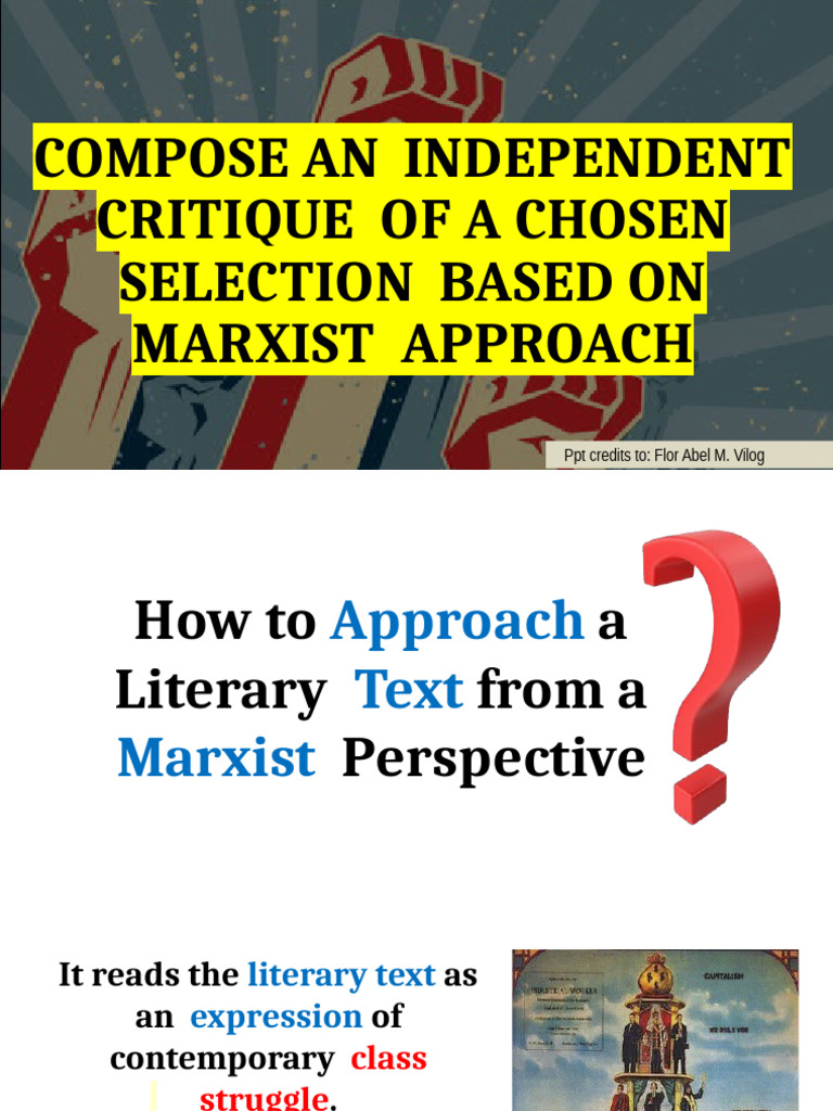 Lesson 4.2 Marxist Approach | PDF