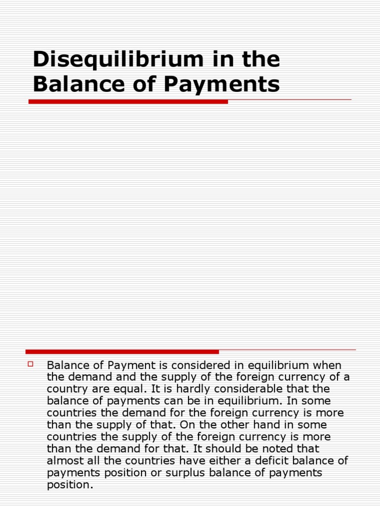Disequilibrium in The Balance of Payments | PDF | Balance Of Payments ...