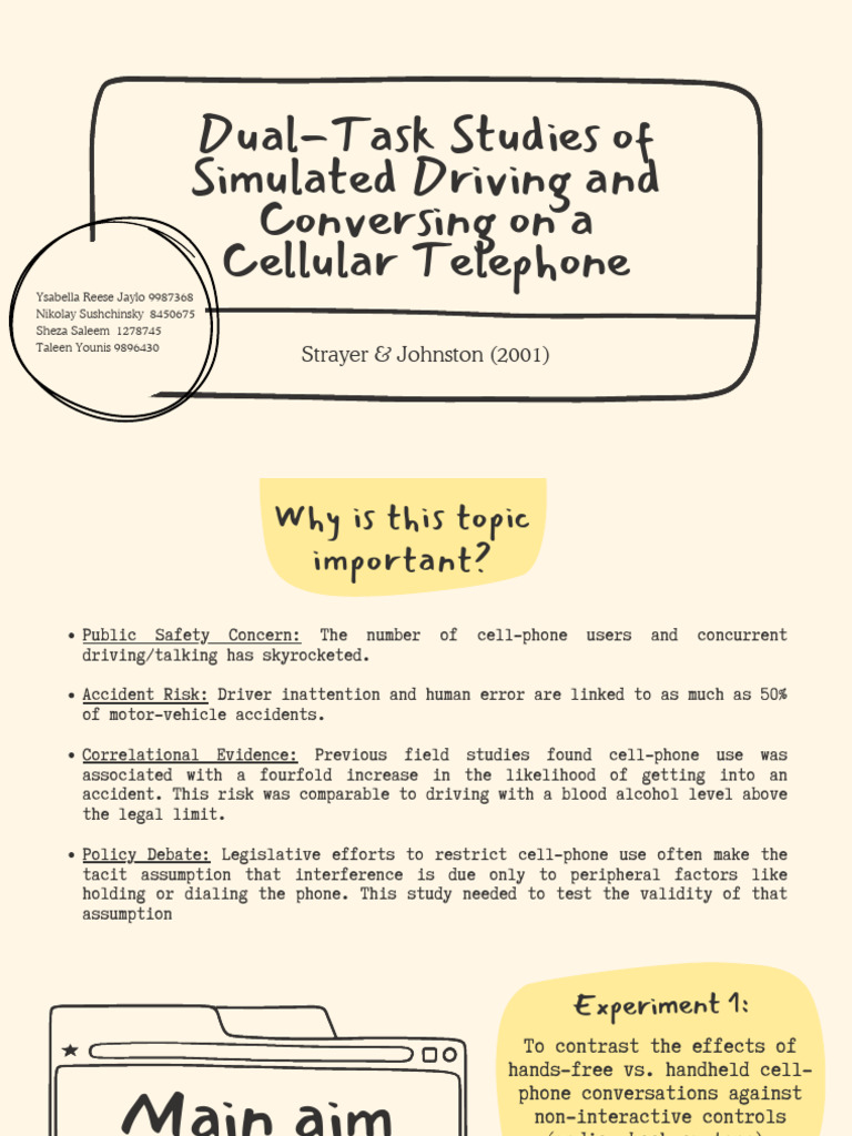 Cell Phone Use Impacts Driving Safety | PDF | Mobile Phones | Attention