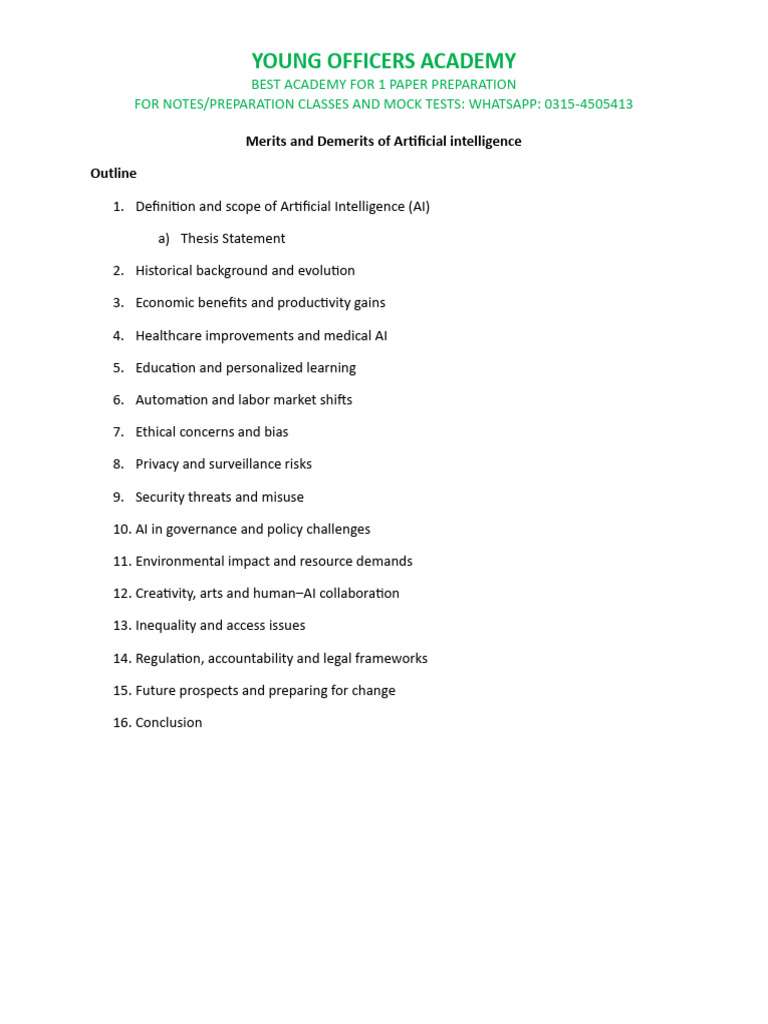 Merits and Demerits of Artificial Intelligence | PDF | Artificial ...