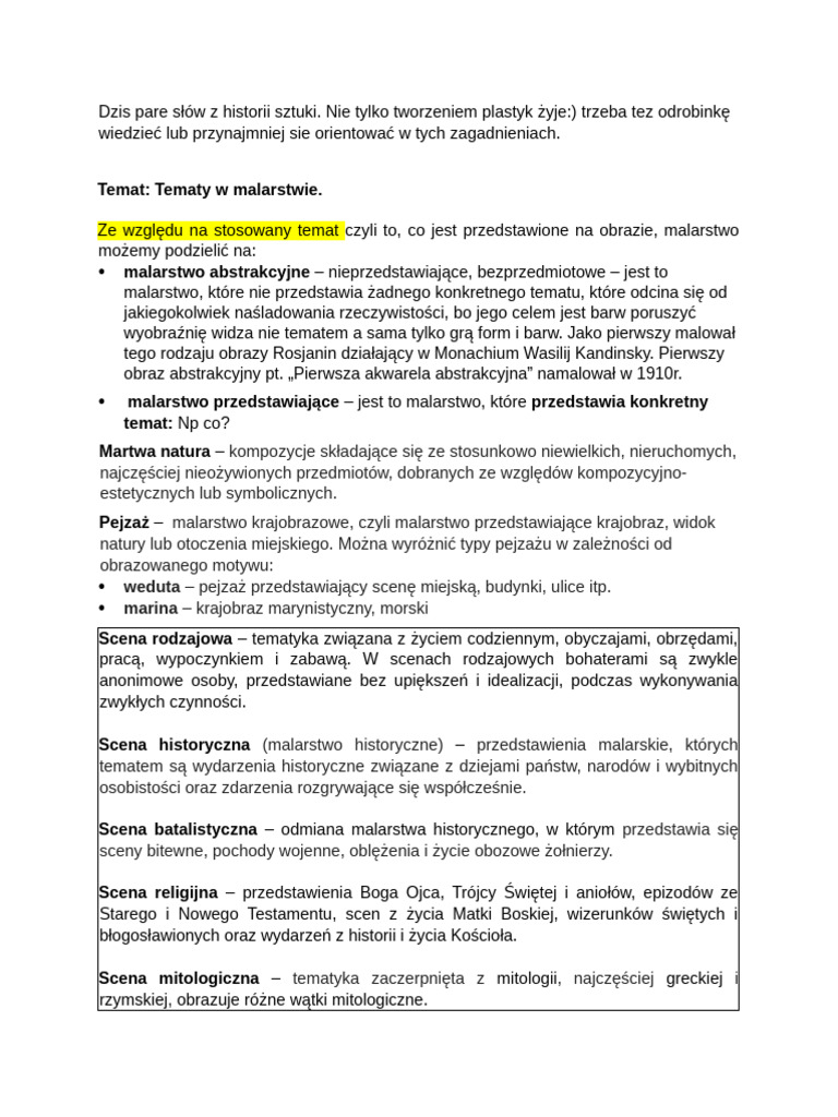 Plastyka KL VI 16.02.2021 | PDF