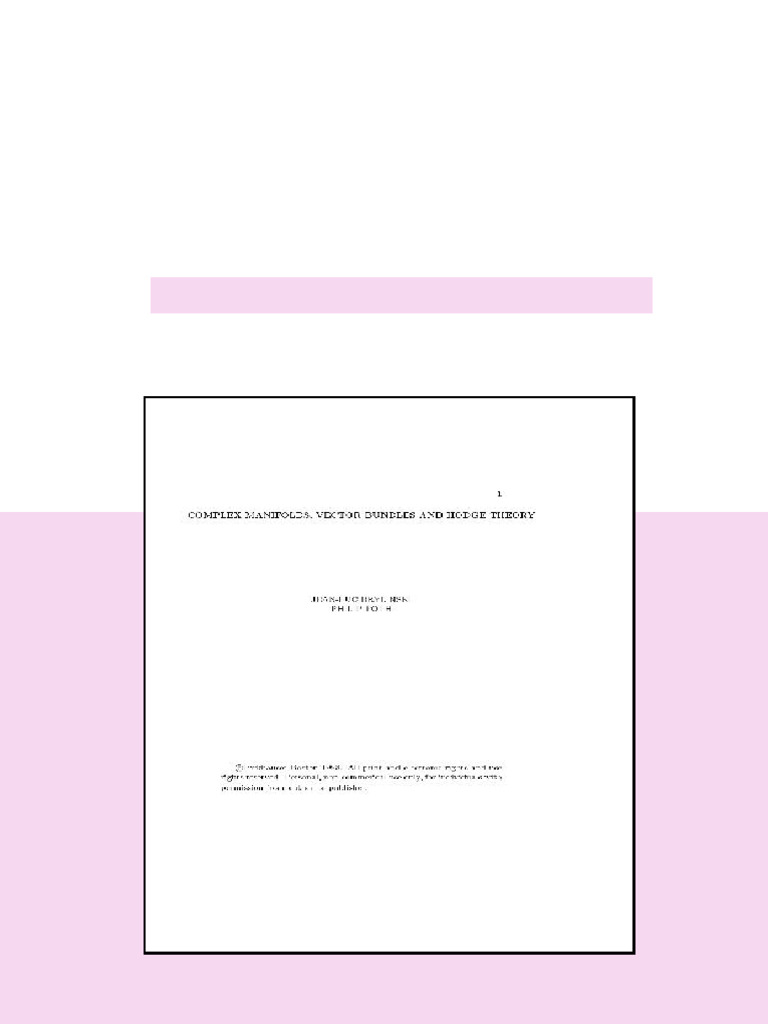 (Ebook) Complex manifolds, vector bundles and Hodge theory by Foth ISBN ...