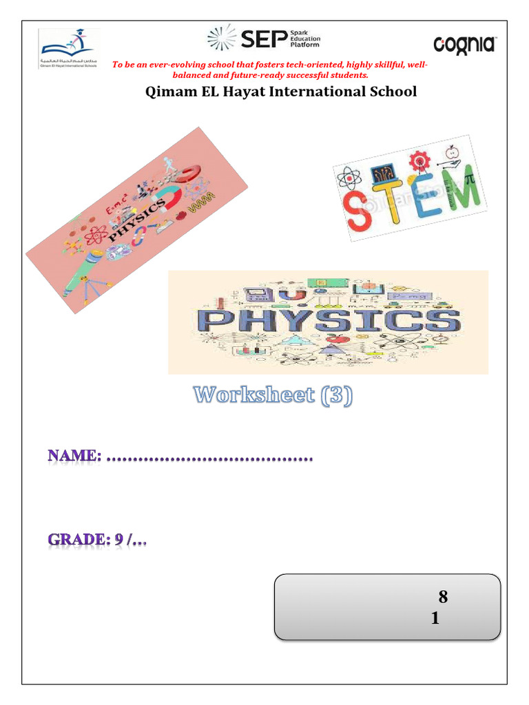 Physics Grade 9 Worksheet | PDF | Rotation Around A Fixed Axis ...