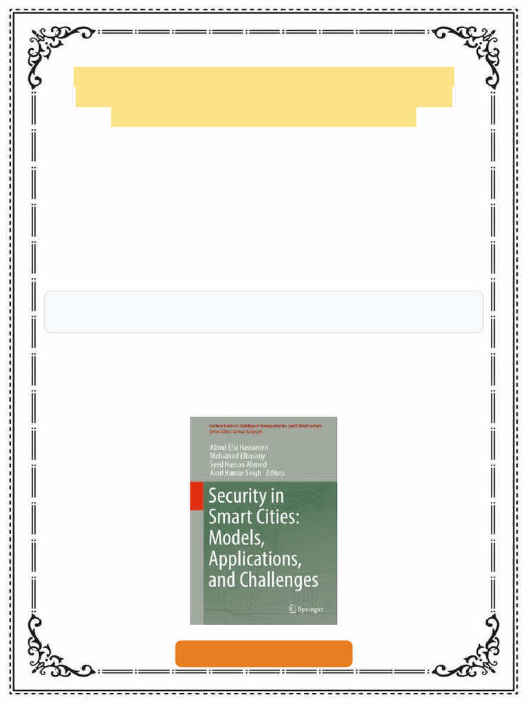 Security in Smart Cities: Models, Applications, and Challenges Aboul ...