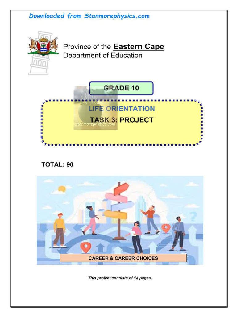 EC Life Orientation Grade 10 PROJECT Term 3 2024 and Memo | PDF