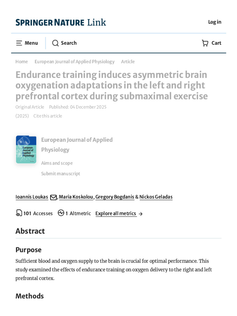 Endurance training induces asymmetric brain oxygenation adaptations in ...